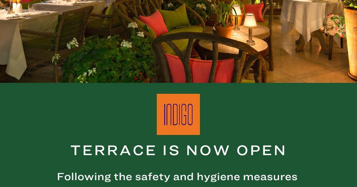 Indigo Terrace is NOW open ! And is now available for take-away ...